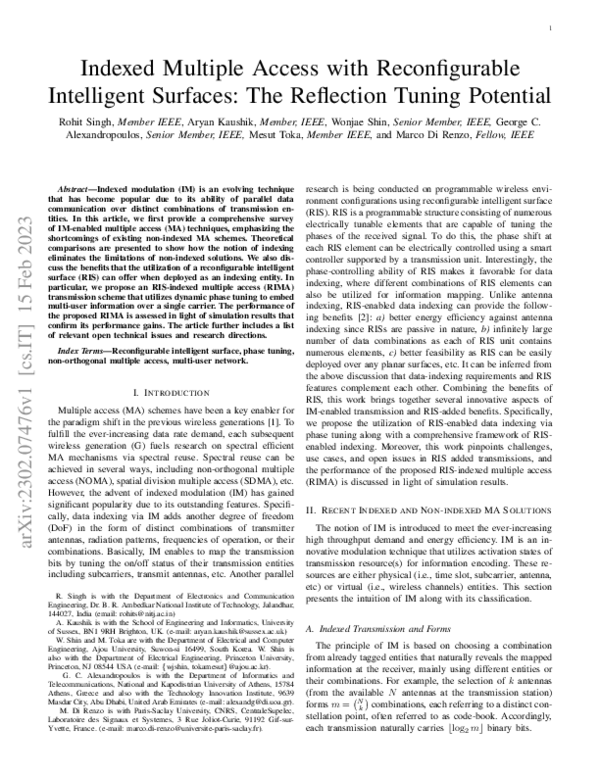 (PDF) Indexed Multiple Access with Reconfigurable Intelligent Surfaces ...