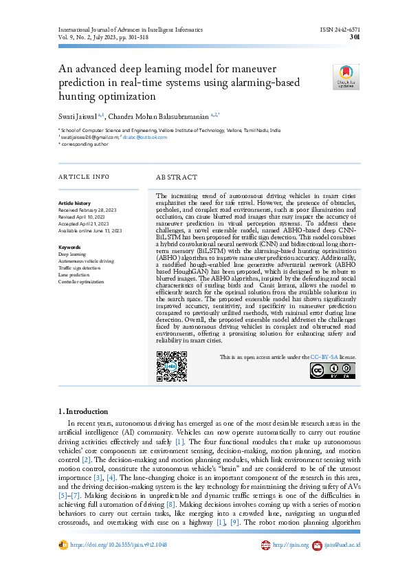 (PDF) An advanced deep learning model for maneuver prediction in real ...