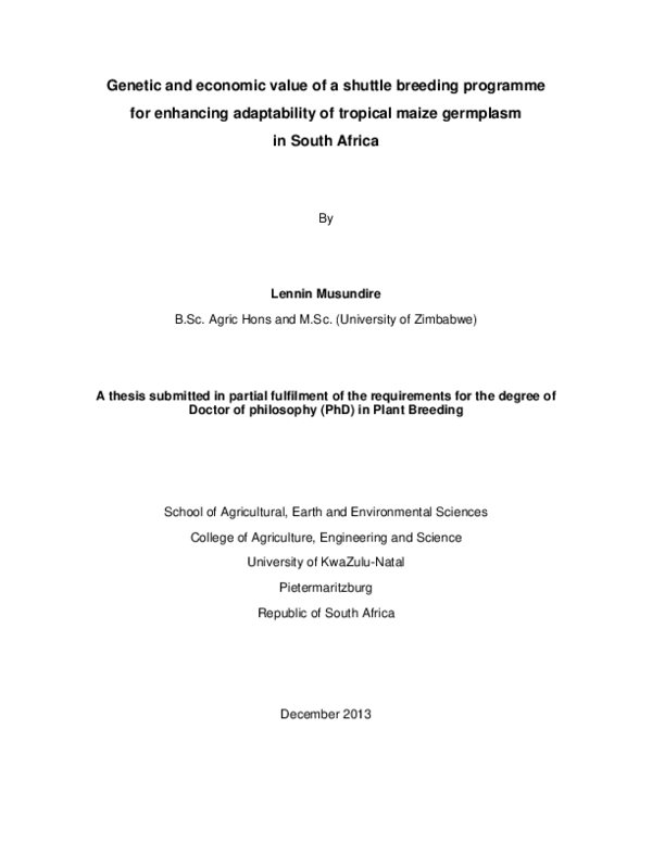 Genetic and economic value of a shuttle breeding programme for ...