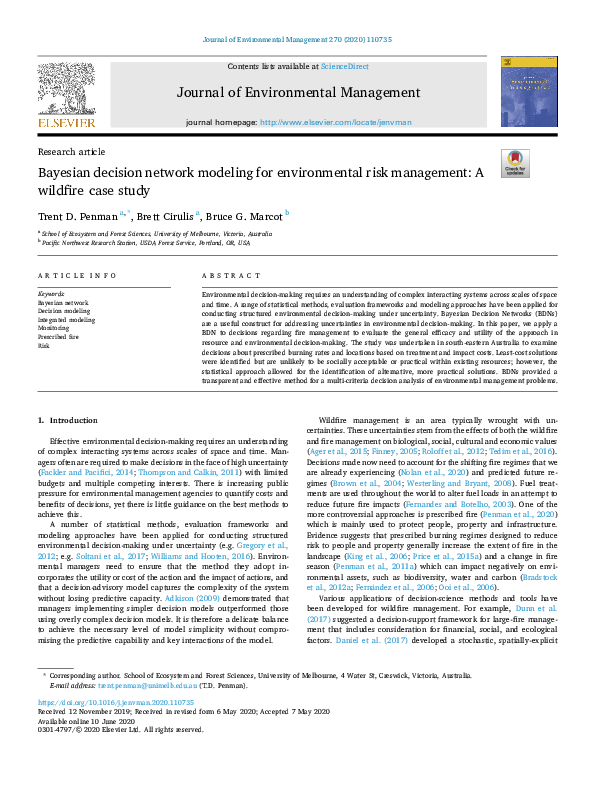 (PDF) Bayesian decision network modeling for environmental risk ...