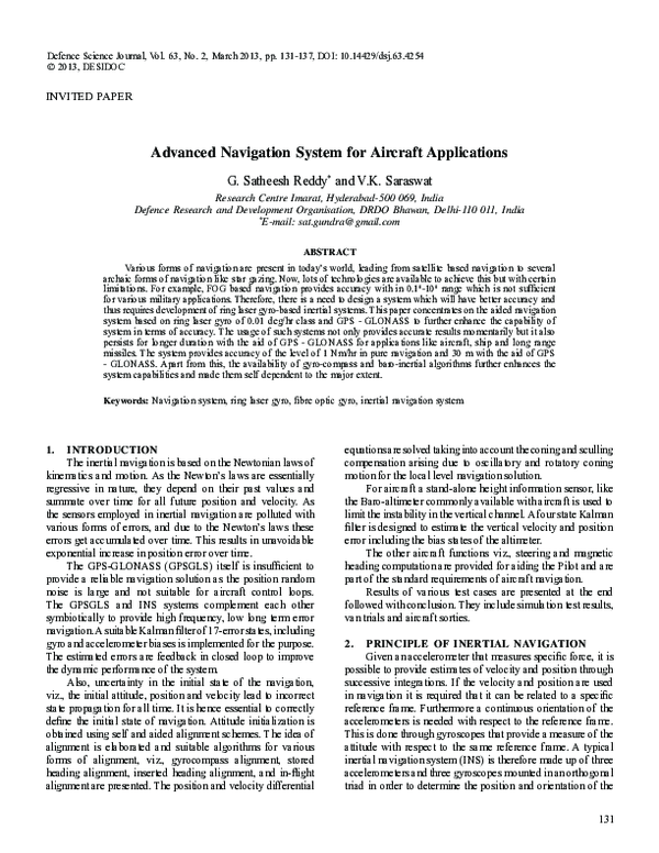 (PDF) Advanced Navigation System for Aircraft Applications