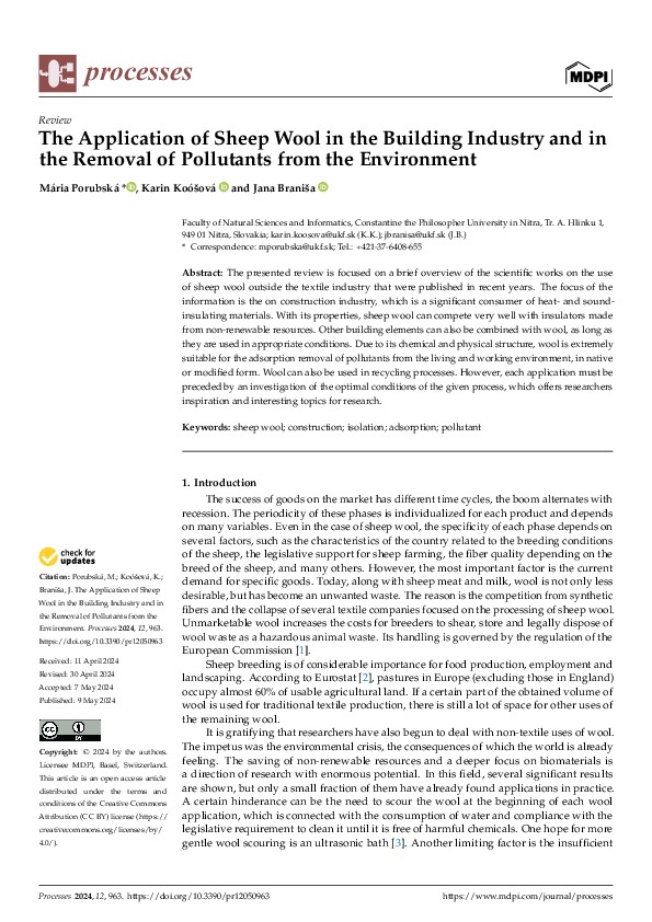 (PDF) The Application of Sheep Wool in the Building Industry and in the ...