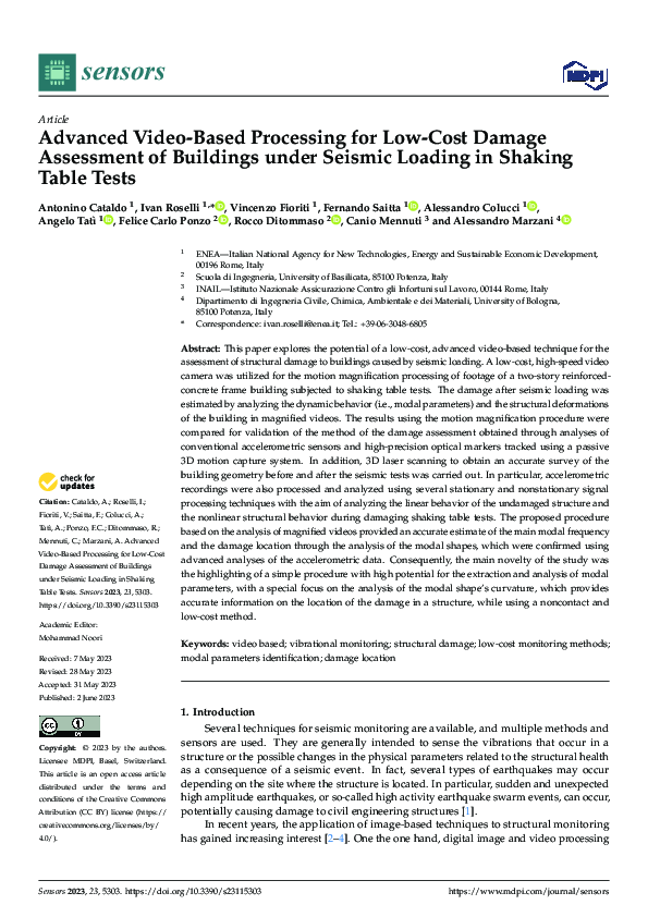 (PDF) Advanced Video-Based Processing for Low-Cost Damage Assessment of Buildings under Seismic ...