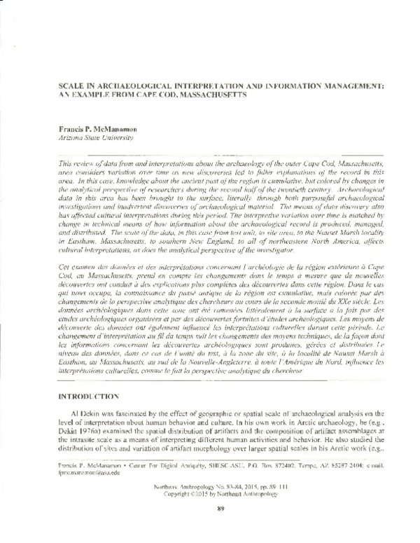 (PDF) Scale in Archaeological Interpretation and Information Management ...
