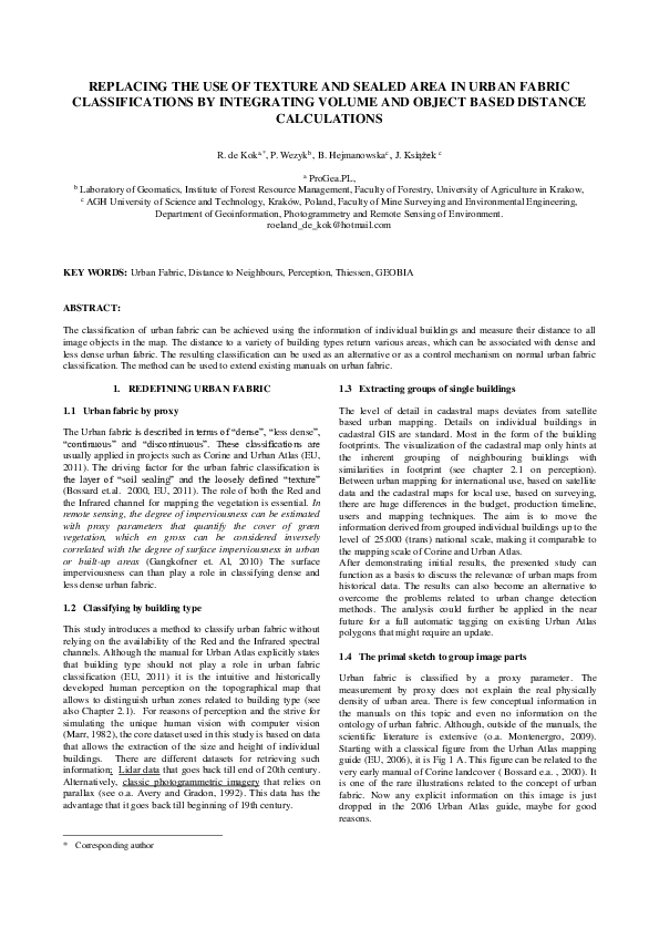 (PDF) Replacing the use of texture and sealed area in urban fabric ...