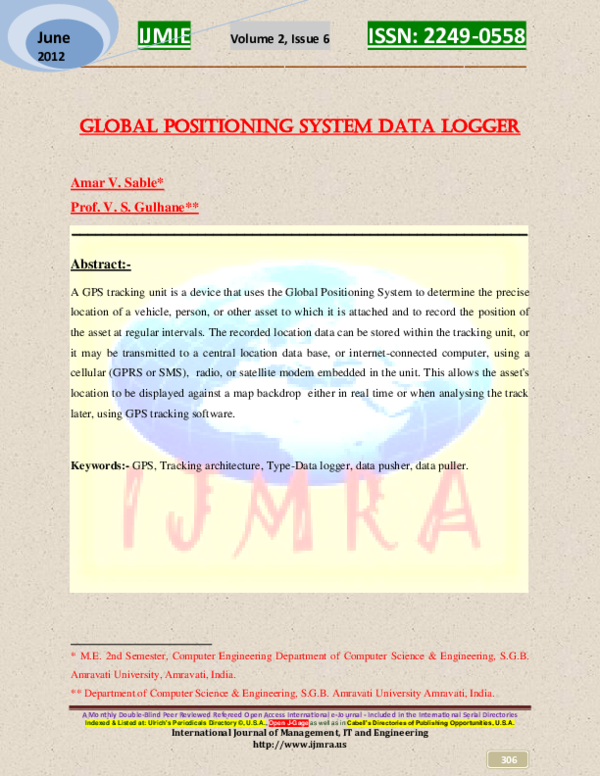 (PDF) Global Positioning System Data Logger