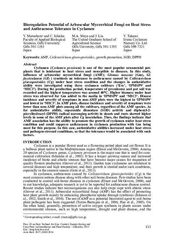 (PDF) Bioregulation Potential of Arbuscular Mycorrhizal Fungi on Heat ...