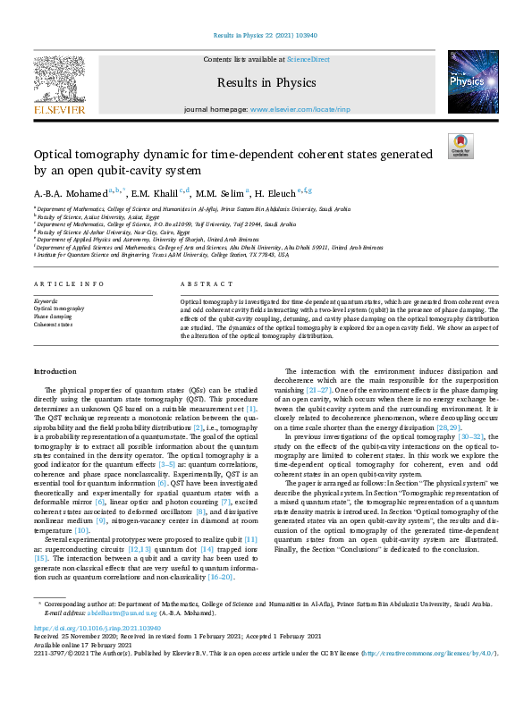 (PDF) Optical tomography dynamic for time-dependent coherent states ...