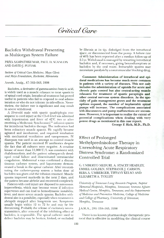 (PDF) Effect of Prolonged Methylprednisolone Therapy in Unresolving ...
