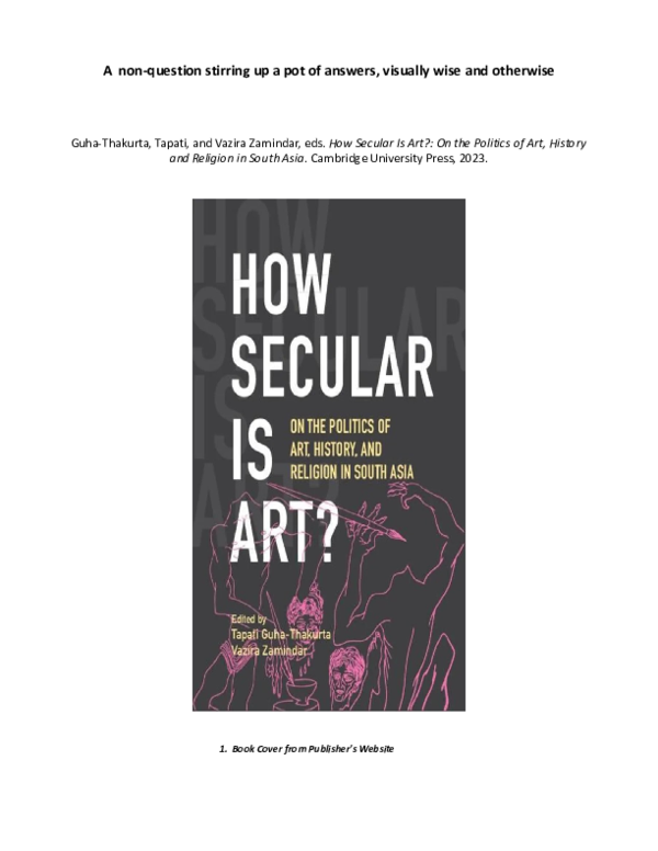 (PDF) The Wire, India Book Review How Secular is Art? by Sourav Roy