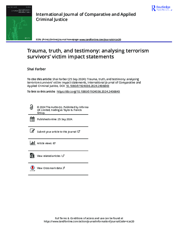 (PDF) Trauma, truth, and testimony: analysing terrorism survivors ...