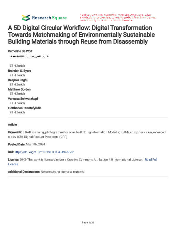 (PDF) A 5D Digital Circular Workflow: Digital Transformation Towards ...