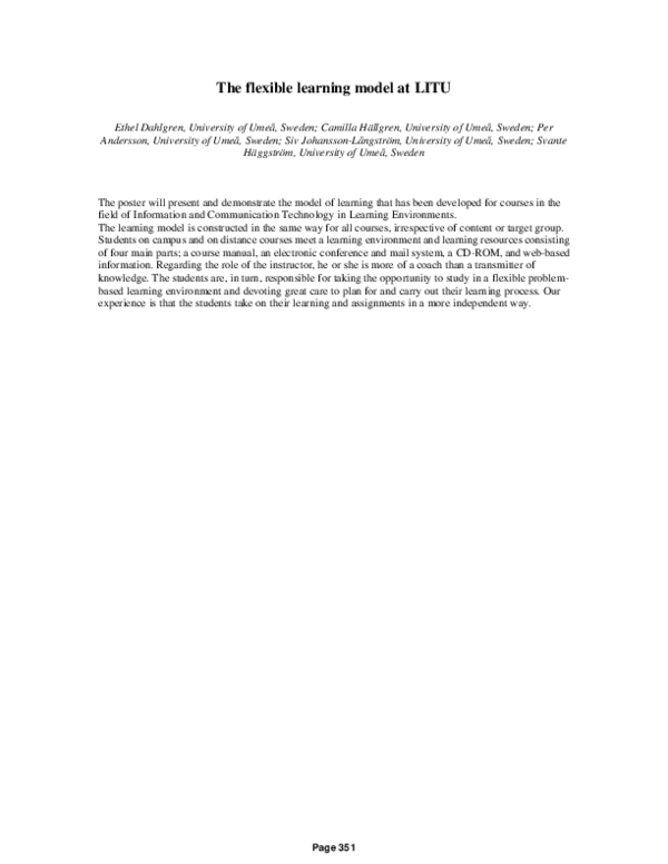 (PDF) The flexible learning model at LITU | camilla hällgren - Academia.edu