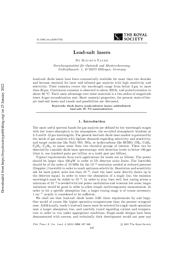 (PDF) Lead-salt lasers | Maurus Tacke - Academia.edu