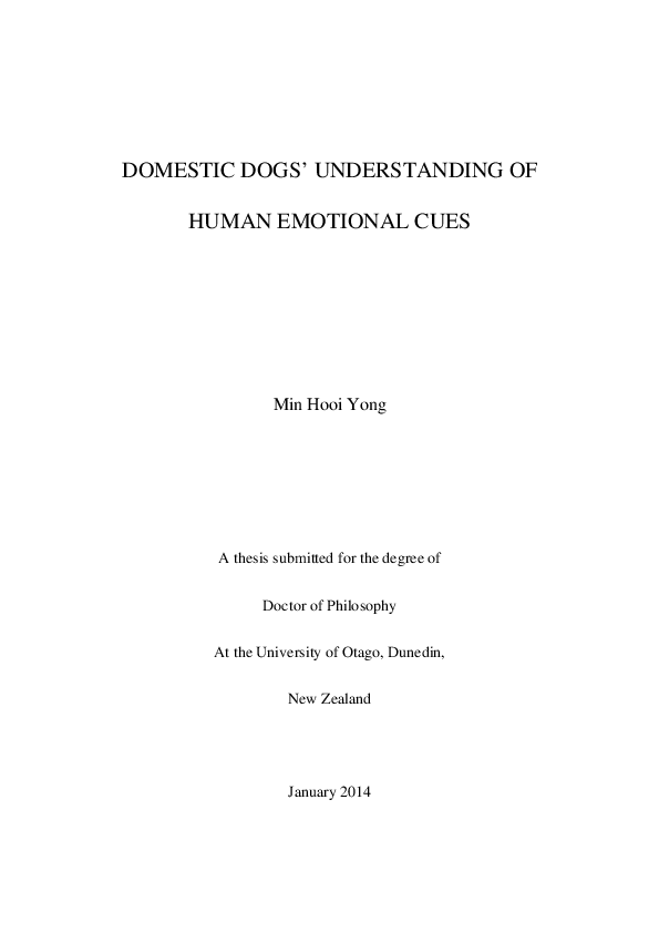(PDF) Domestic dogs' understanding of human emotional cues