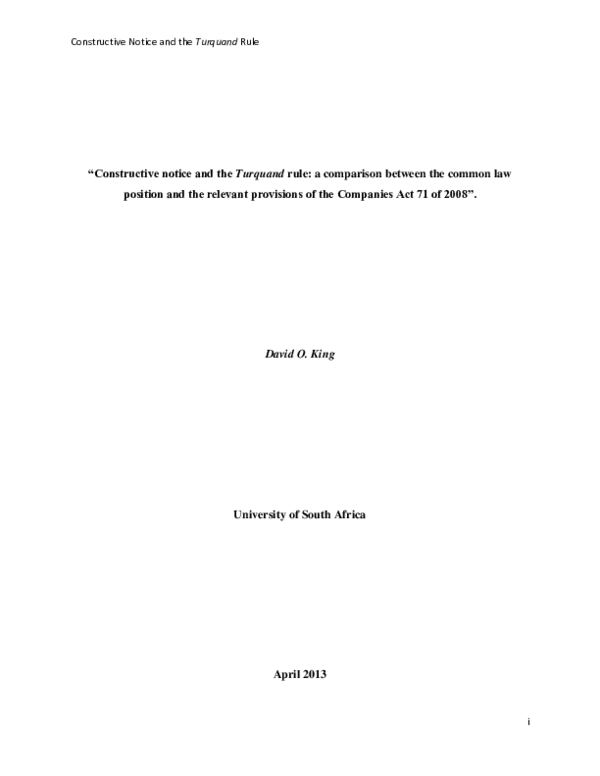 (PDF) Constructive Notice and Turquand Rule