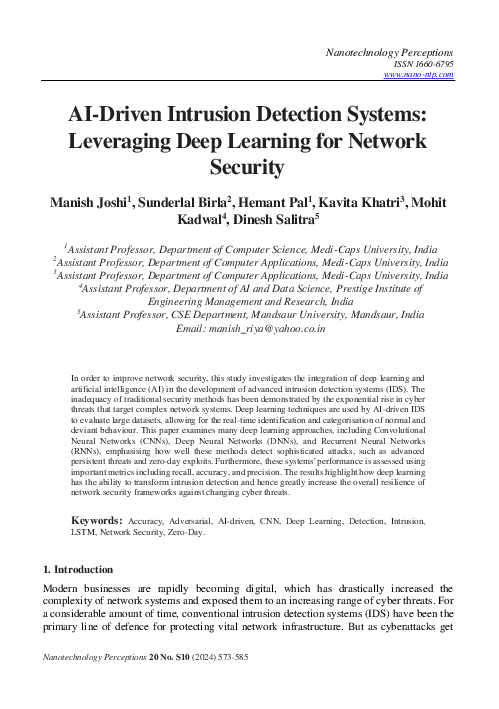 Pdf Ai Driven Intrusion Detection Systemsleveraging Deep Learning