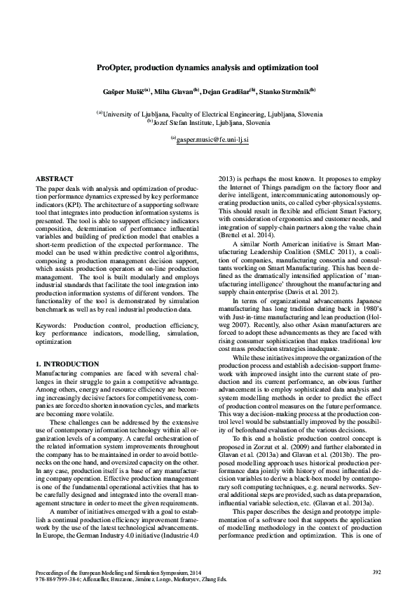 (PDF) ProOpter: production dynamics analysis and optimization tool