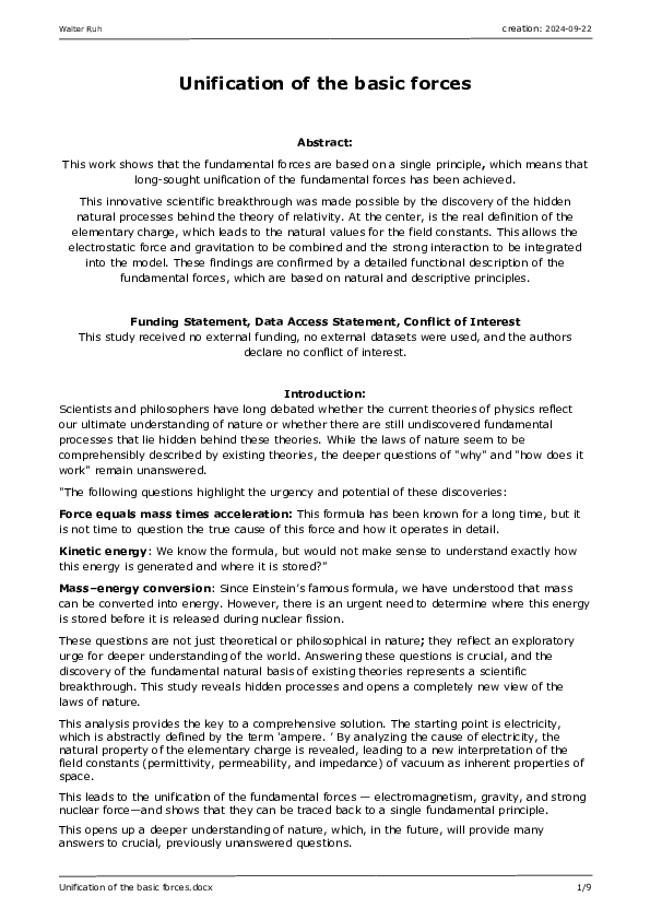 (PDF) Unification of the basic forces