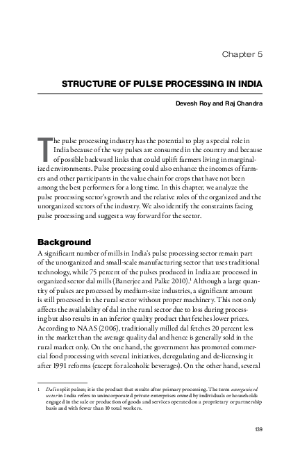 (PDF) Structure of pulse processing in India