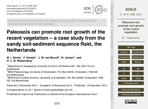 (PDF) Paleosols can promote root growth of the recent vegetation – a ...