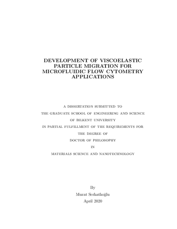 (PDF) Development of viscoelastic particle migration for microfluidic flow cytometry ...