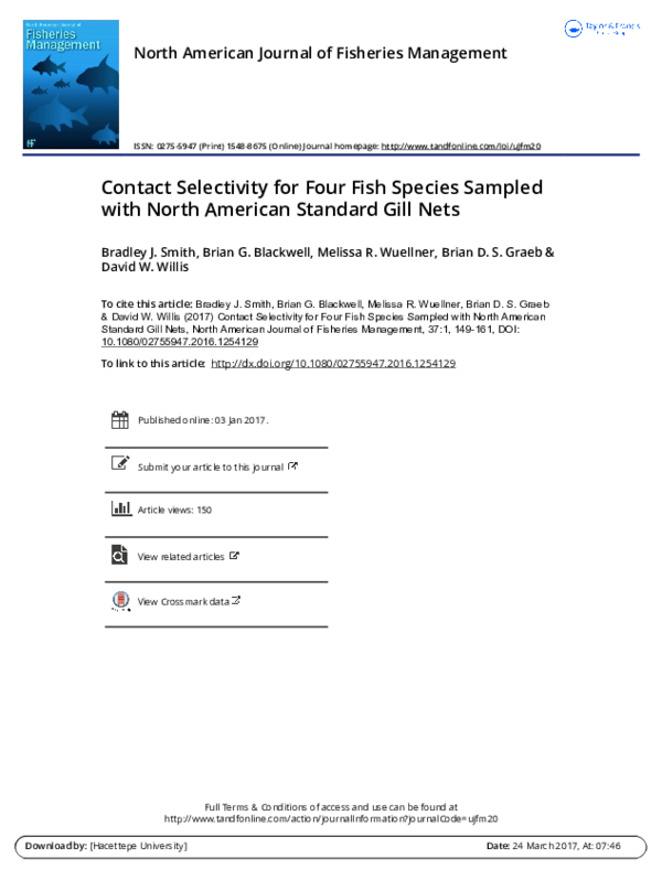 (PDF) Contact Selectivity for Four Fish Species Sampled with North ...