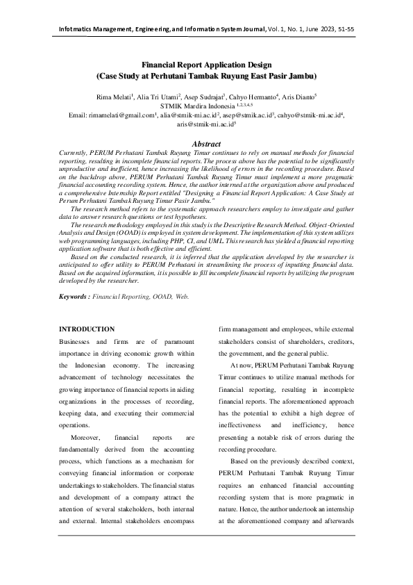 (PDF) Financial Report Application Design | Aris Dianto - Academia.edu