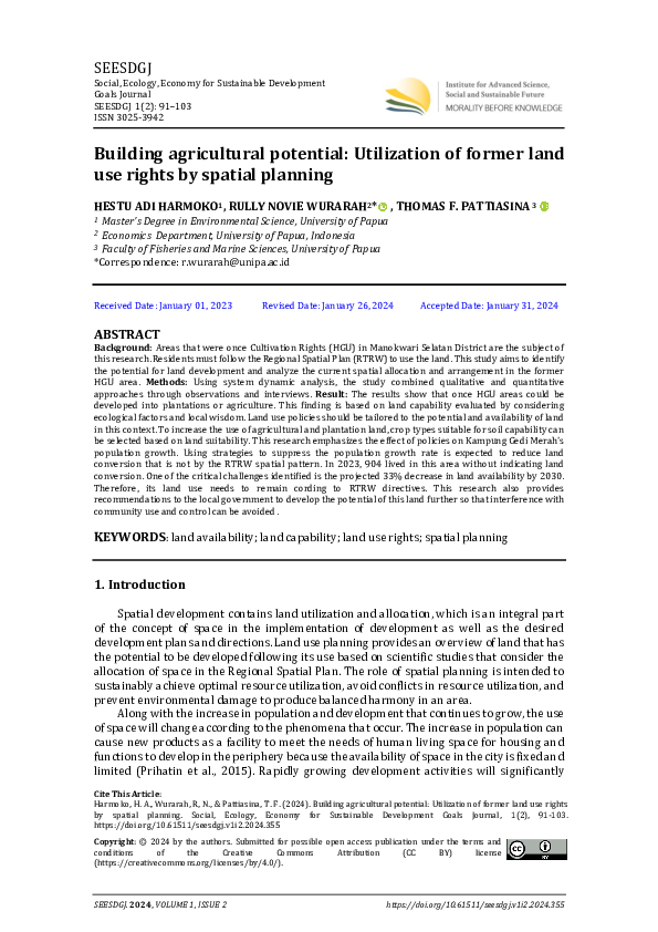 (PDF) Building agricultural potential: Utilization of former land use ...