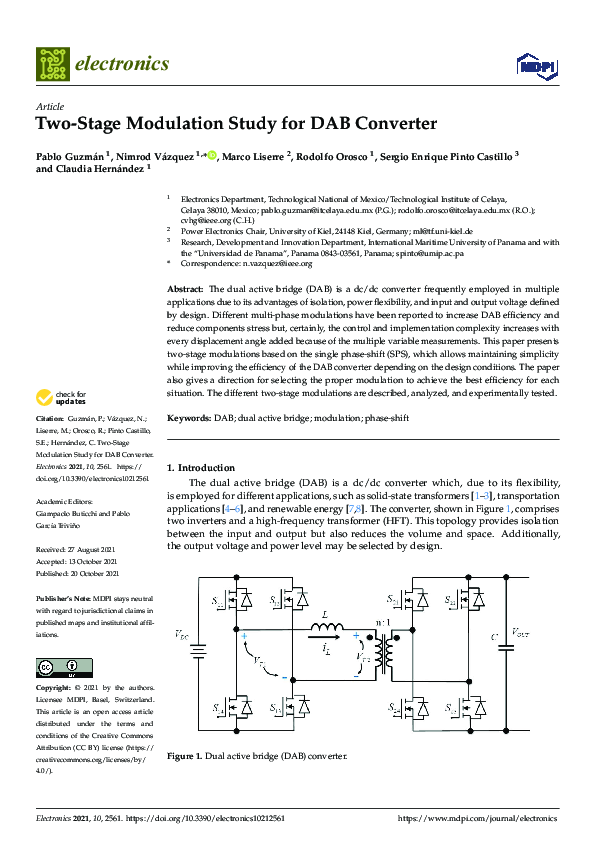 (PDF) Two-Stage Modulation Study for DAB Converter