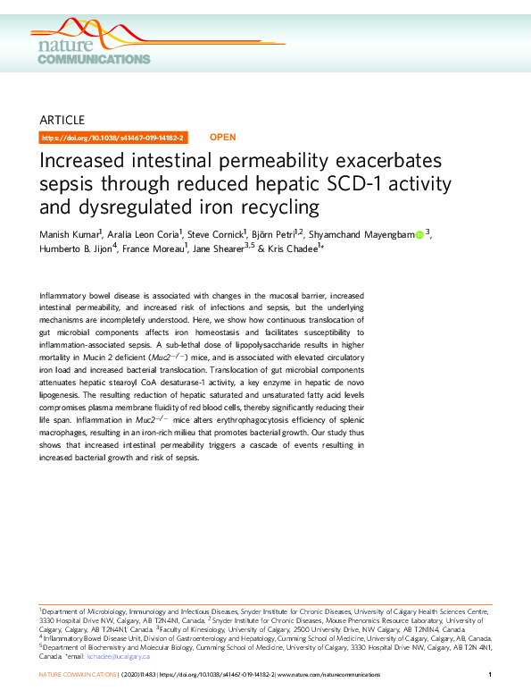 (PDF) Increased intestinal permeability exacerbates sepsis through ...