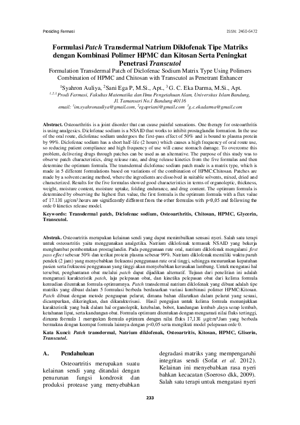 (PDF) Formulasi Patch Transdermal Natrium Diklofenak Tipe Matriks ...