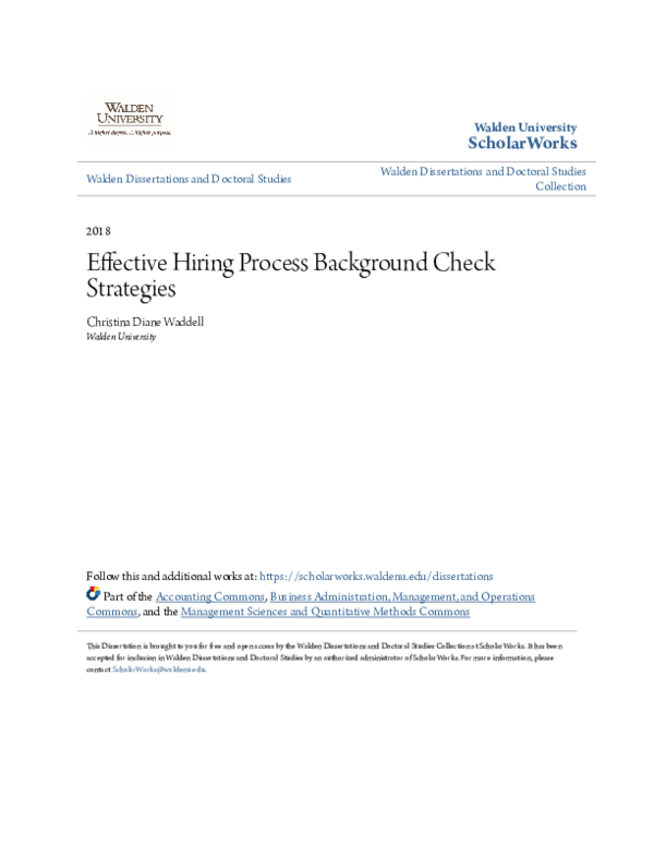 (PDF) Effective Hiring Process Background Check Strategies