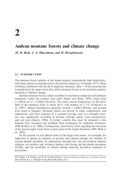 (PDF) Andean montane forests and climate change