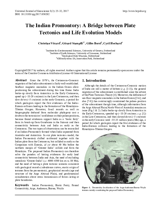 (PDF) The Indian Promontory: A Bridge between Plate Tectonics and Life ...
