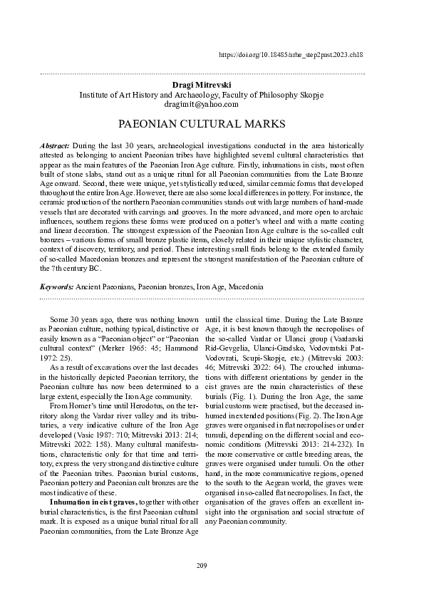 (PDF) Paeonian Cultural Marks
