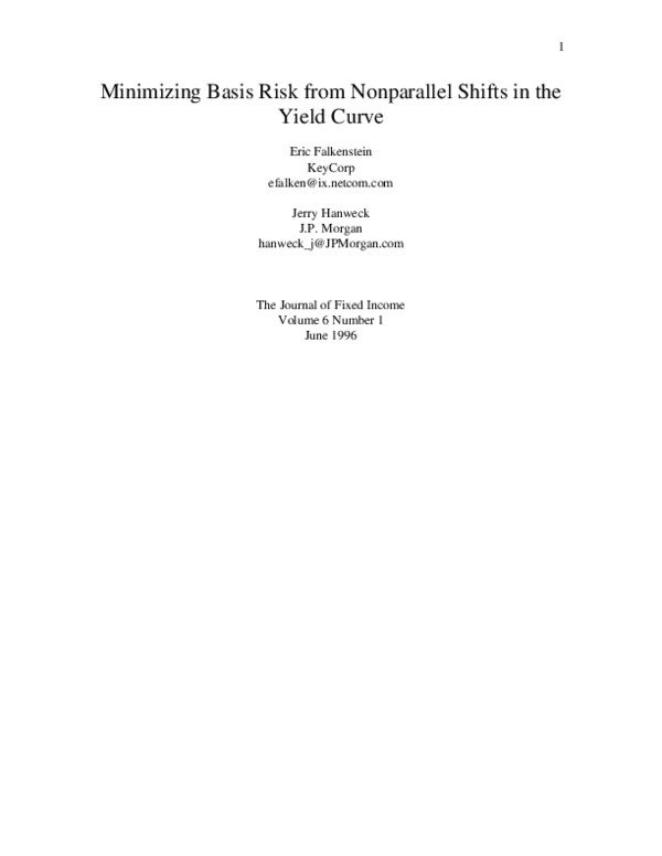 (PDF) Minimizing Basis Risk from Non-Parallel Shifts in the Yield Curve