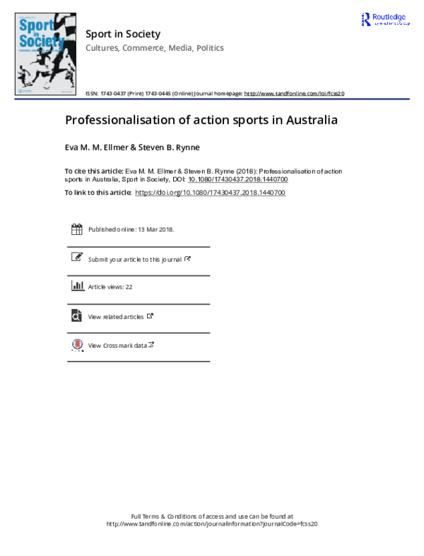 (PDF) Professionalisation of action sports in Australia