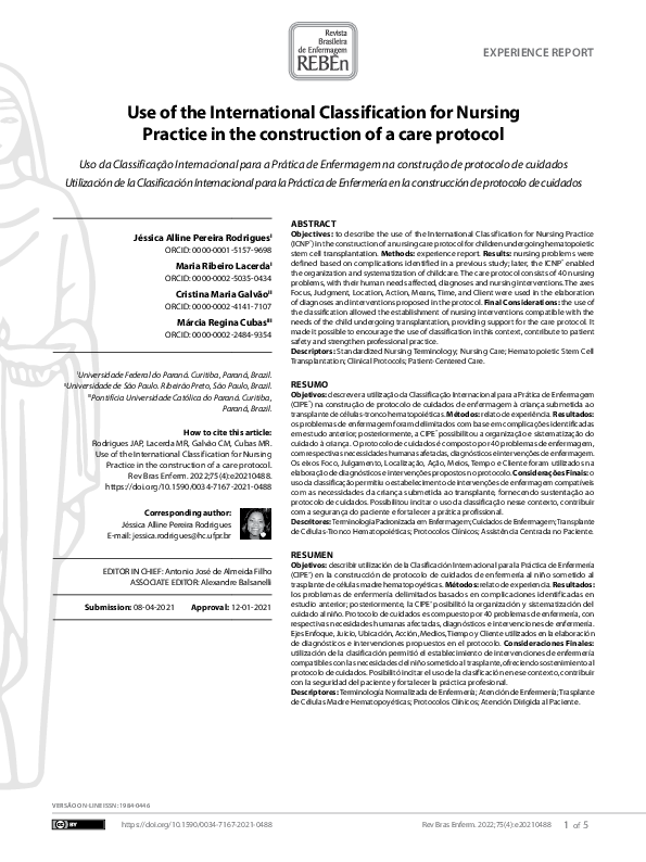 (PDF) Use of the International Classification for Nursing Practice in ...