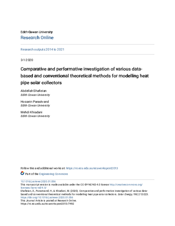 (PDF) Comparative and performative investigation of various data-based and conventional ...