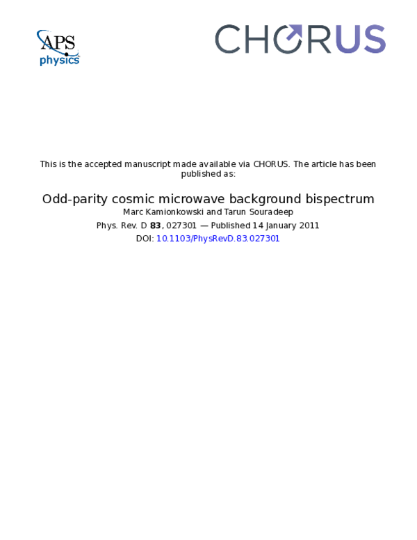 (PDF) Odd-parity cosmic microwave background bispectrum