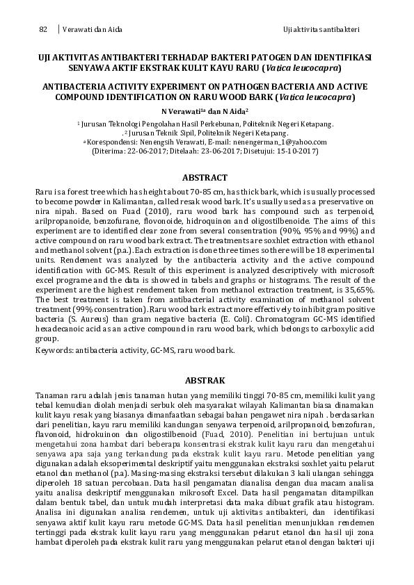 (PDF) UJI AKTIVITAS ANTIBAKTERI TERHADAP BAKTERI PATOGEN DAN ...