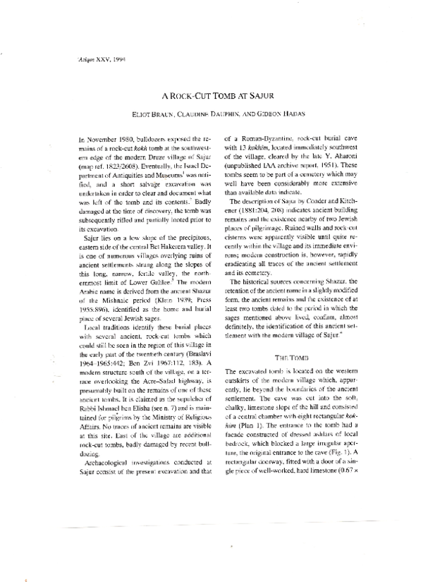 (PDF) A Rock-cut Tomb at Sajur