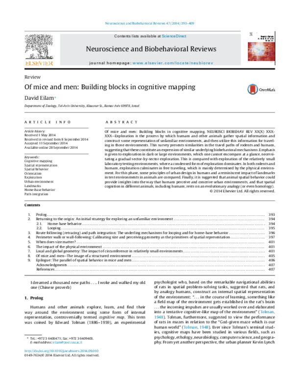(PDF) Of mice and men: Building blocks in cognitive mapping