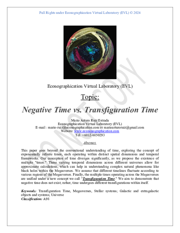(PDF) Negative Time vs. Transfiguration Time