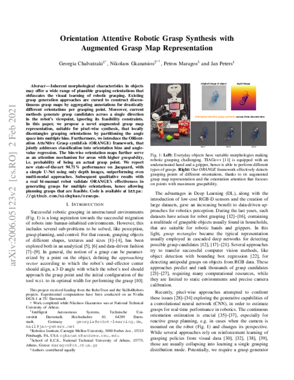 (PDF) Orientation Attentive Robotic Grasp Synthesis with Augmented Grasp Map Representation ...