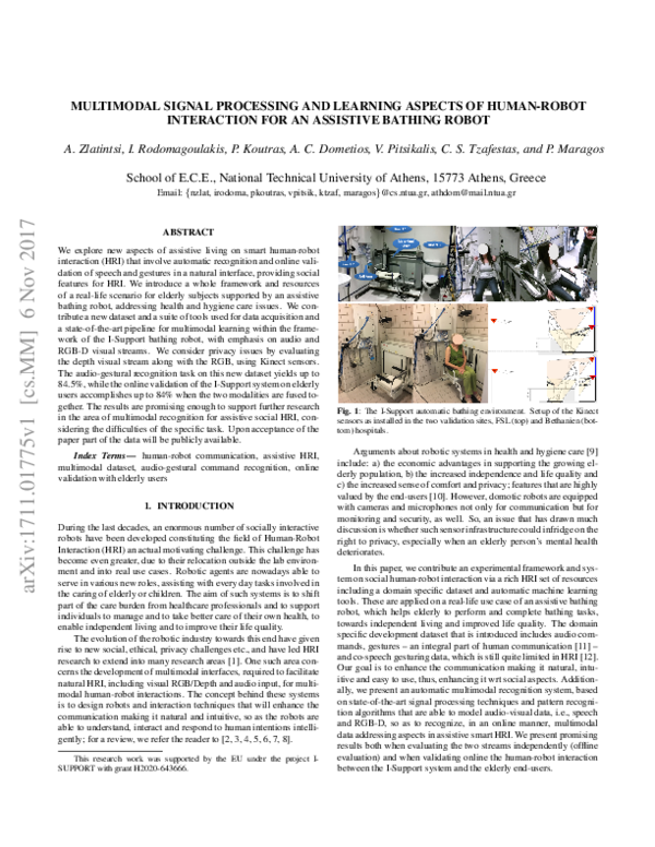 (PDF) Multimodal Signal Processing and Learning Aspects of Human-Robot Interaction for an ...