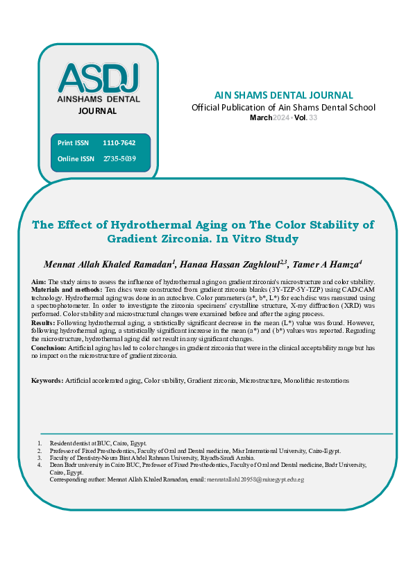 (PDF) The Effect of Hydrothermal Aging on The Color Stability of ...