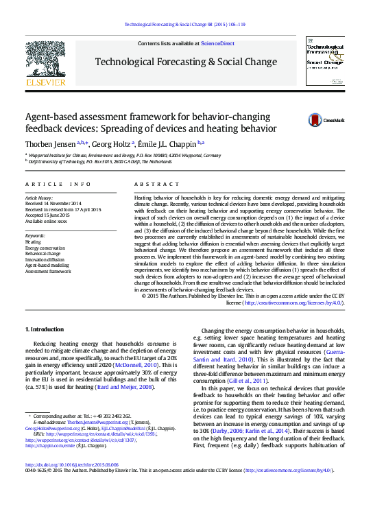 (PDF) Agent-based assessment framework for behavior-changing feedback devices: Spreading of ...