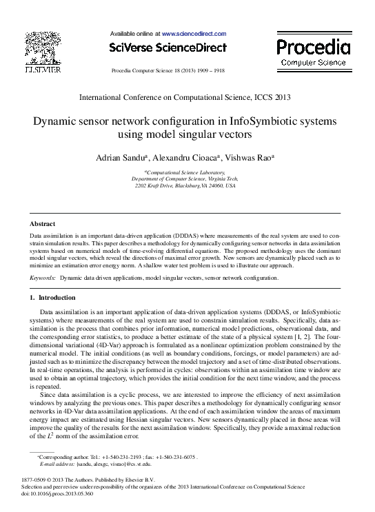 (PDF) Dynamic Sensor Network Configuration in InfoSymbiotic Systems ...